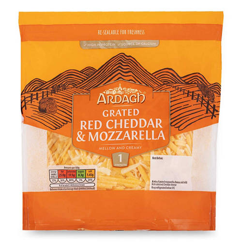 Grated Red Cheddar & Mozzarella Cheese | ALDI IE